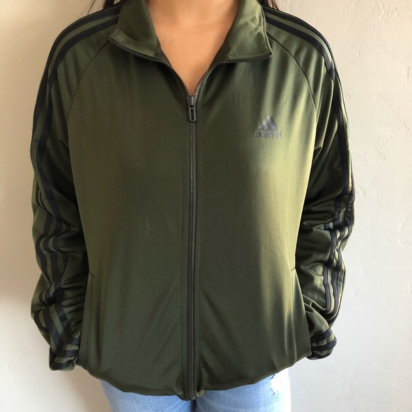 adidas | Jackets & Coats | New Adidas Olive Green Track Jacket | Poshmark